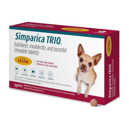 Simparica Trio 1.3-2.5kg Antipulgas y antiparasitario - Mascotify Pet Shop