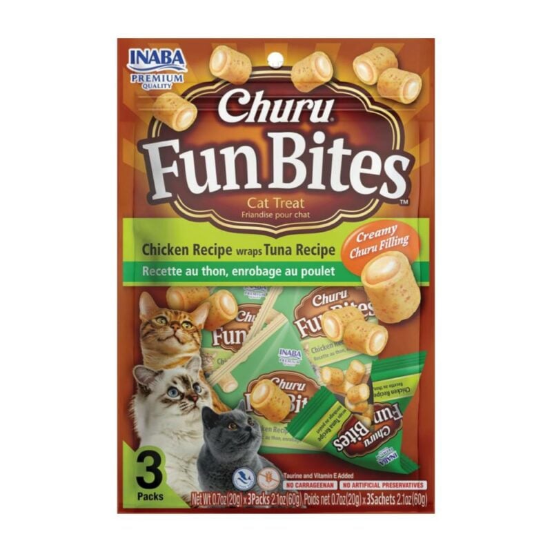 Churu Fun Bites Pollo y Atún Pack x3 - Snack para gatos - Mascotify Pet ...