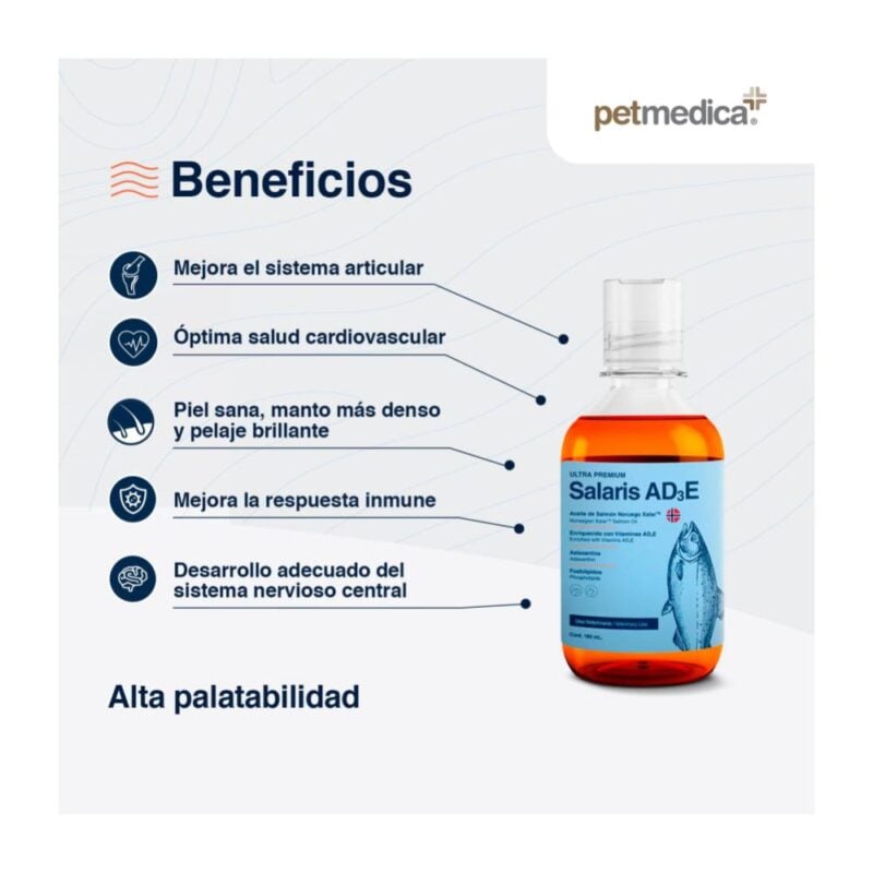 Salaris AD3E Aceite de Salmón - Suplemento para perros y gatos ...
